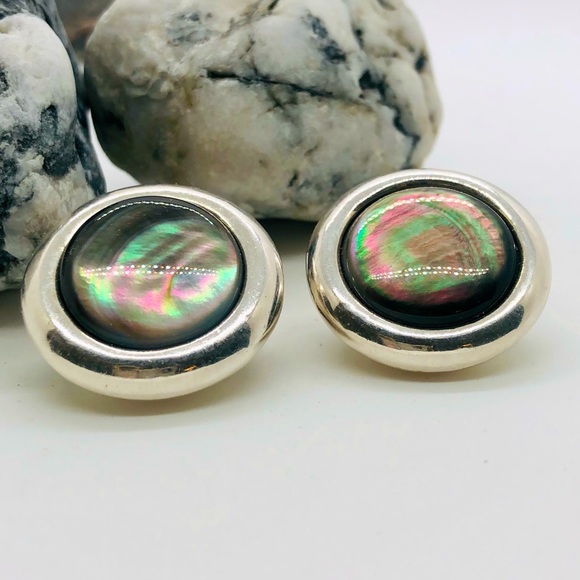 Simon Sebbag | Jewelry | Rare Simon Sebbag Abalone Silver Earrings ...